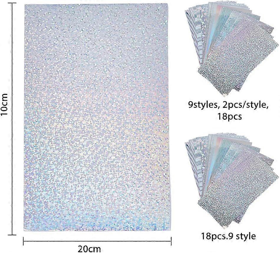 18Pcs 9 Styles Reflective Silver Fishing Lure Stickers Holographic Fish ...