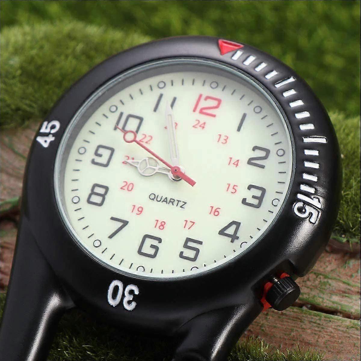 Clip on Quartz Watch Backpack Belt Watch Glow in The Dark Unisex Pocket ...