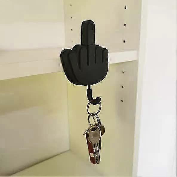 Black Middle Finger Key Hanger/Funny Gift Idea Self Adhesive Home Wall ...