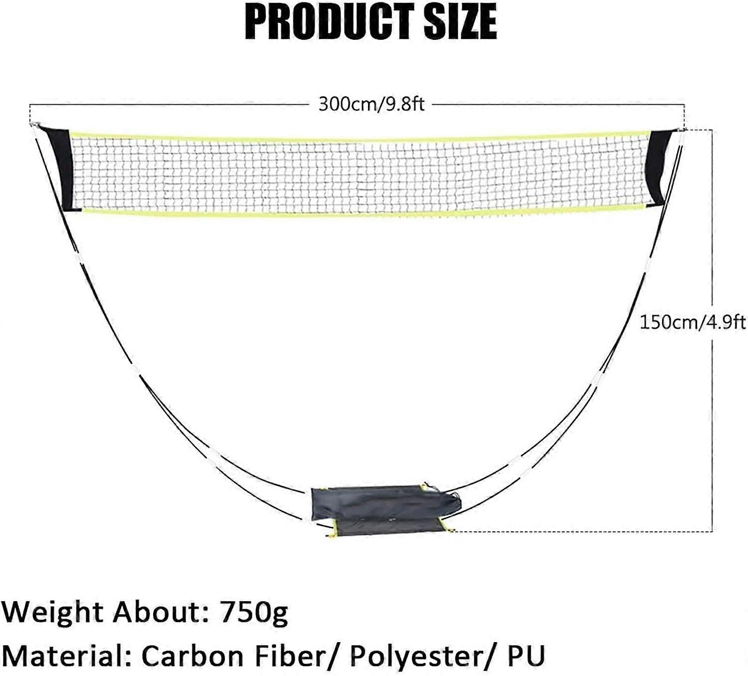 Badminton Net, Beach Tennis Set, Easy to Install, with Carrying Bag ...