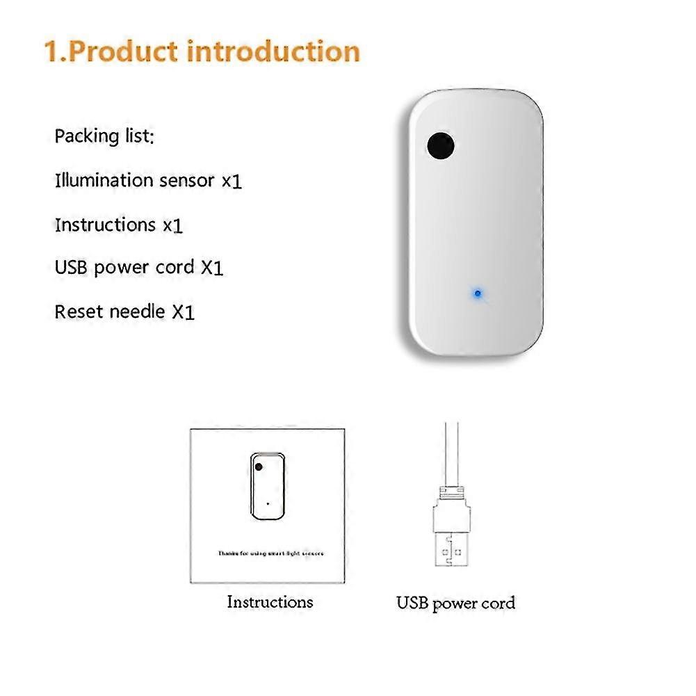Tuya WiFi Light Sensor Intelligent Home Illumination Sensor Linkage Control Brightness Sensor ...