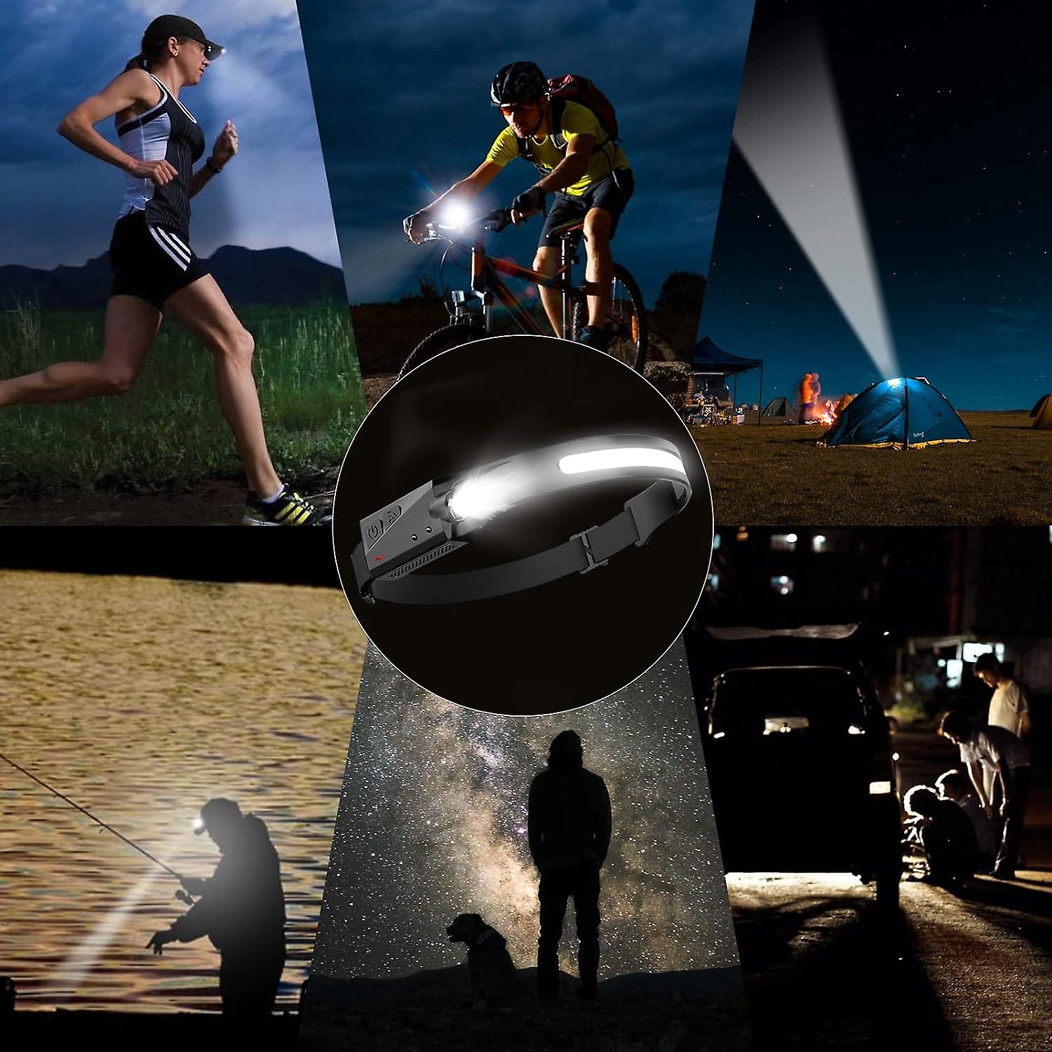 Rechargeable LED Headlamp 3 Packs,COB230 Wide Beam Headlamps, 5 Modes ...