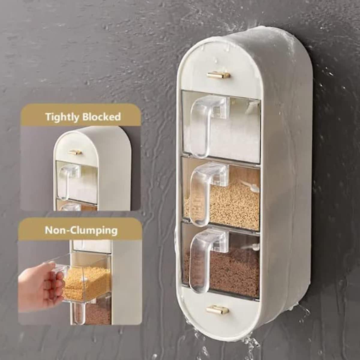 Punch-free Wall Mounted Spice Box,wall-mounted Spice Organizer, Acrylic ...