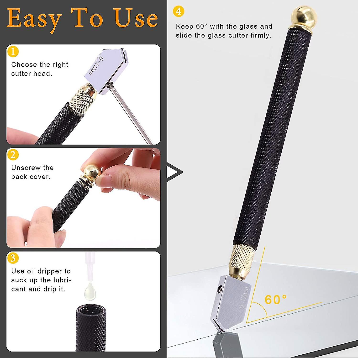 High quality glass clips and heavy duty glass cutter kit with rubber ...