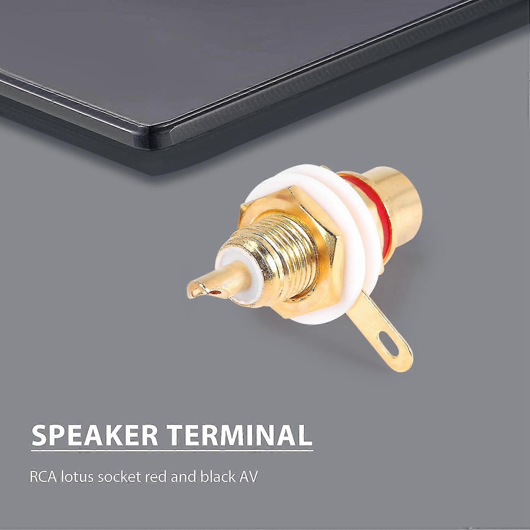 20Pcs Gold Plated RCA Terminal Jack Plug Compatible Amplifier Speaker ...