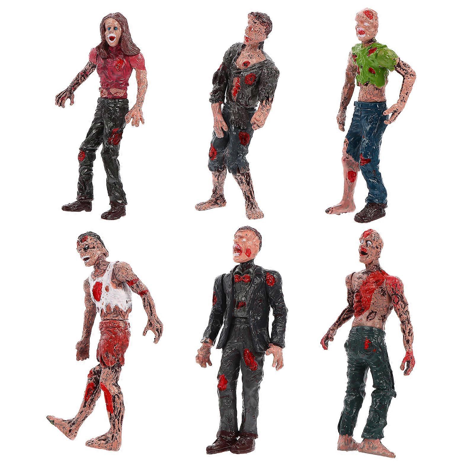 6Pcs Bloody Zombie Models Simulated Zombie Prank Props Halloween Scary ...