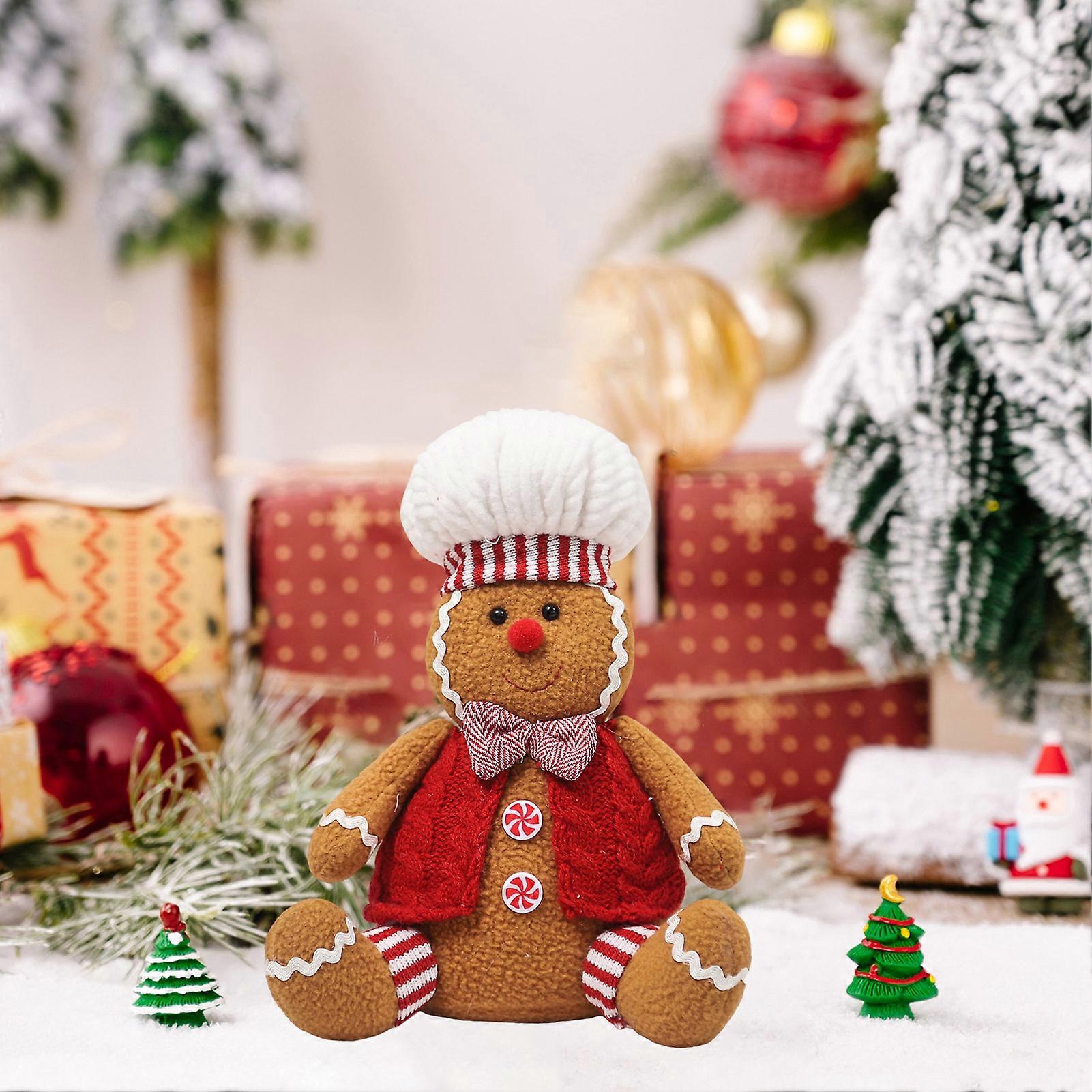 Christmas Plush Gingerbread Man Doll Soft Stuffed Xmas Doll Toy for ...