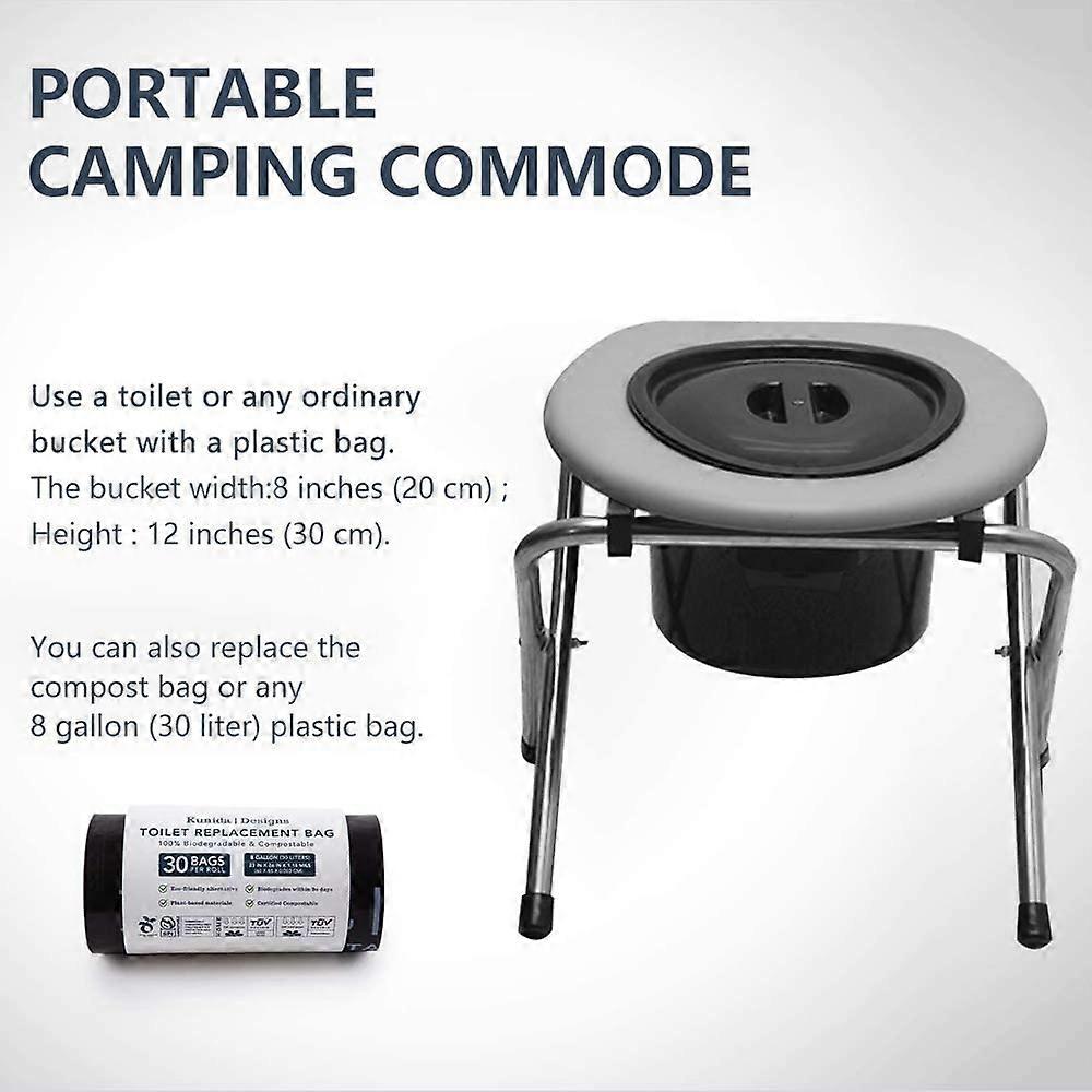 Portable Toilet Seat, Folding Commode Chair Porta Potty Emergency Car ...