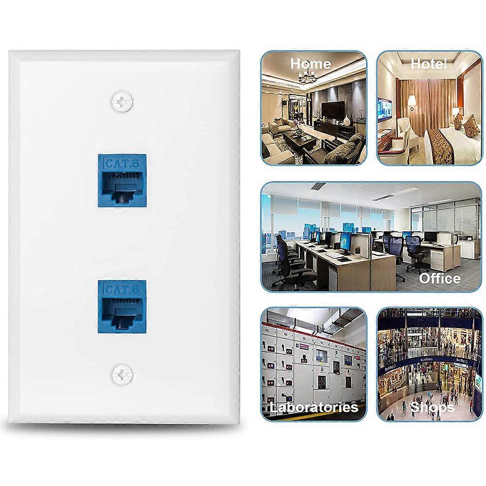 2-Pack 1 Port Ethernet Wall Plate, RJ45 Cat6 Female to Female Inline ...