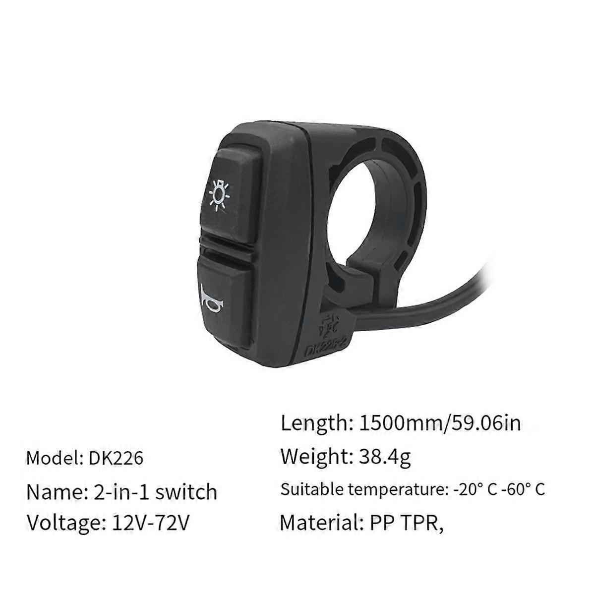 Electric Bike Light Switch Horn Controls Electrical System Turn Signal Light Ebike Lamp ...