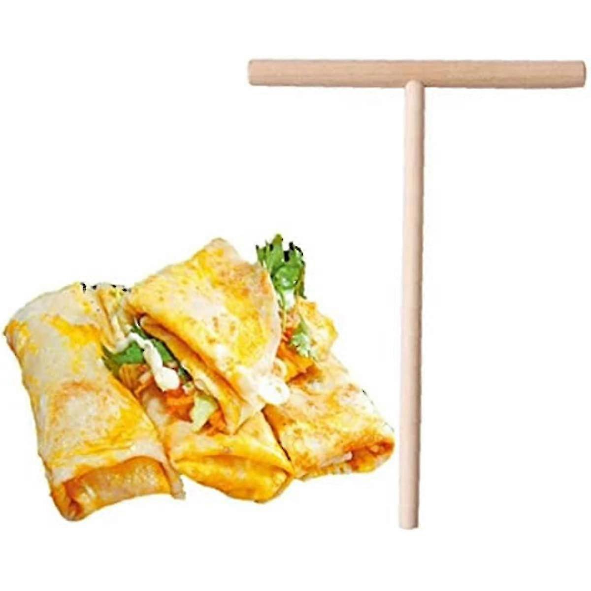 Crepe Pancake Maker Spreader T-shape Tool Kitchen Wooden Batter ...