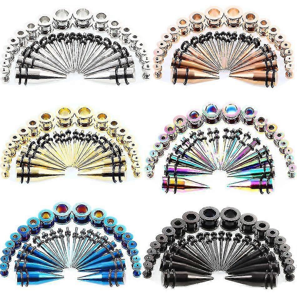 36pcs Stainless Steel Ear Stretching Kits Thread Ear Tunnels Plugs ...