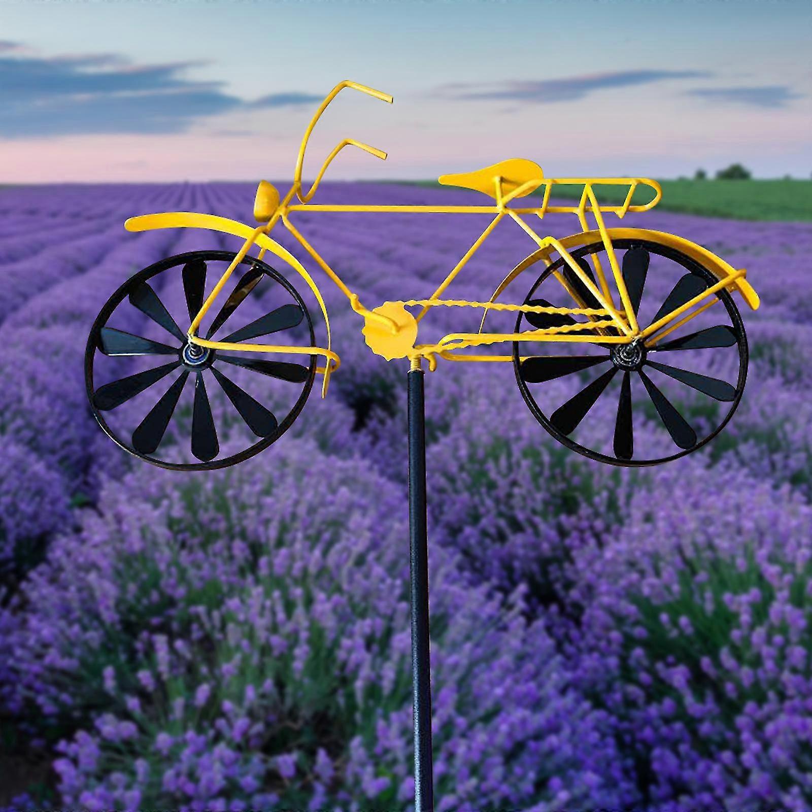 Metal Retro Bicycle Wind Spinner Garden Windmill Outdoor Yard Lawn ...