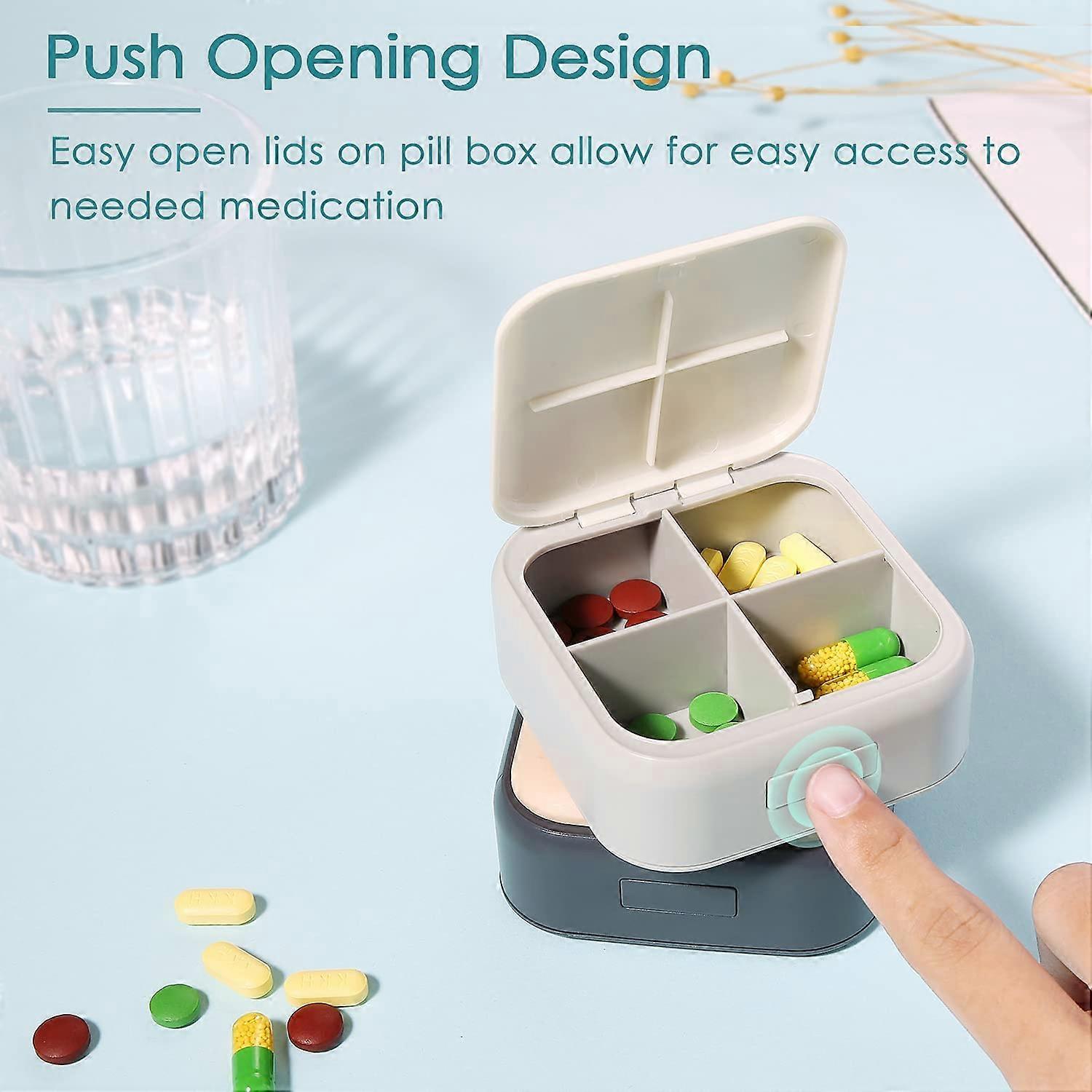 Small Pill Case, Cute Pill Box - 2 Pack Travel Daily Pill Organizer ...
