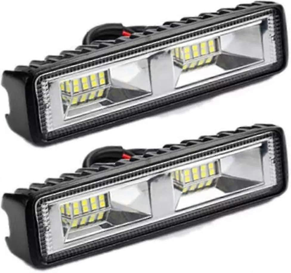 2 X 12v 24v Led Work Light 16 Led 48w Work Light, Ip67 Waterproof Depth ...