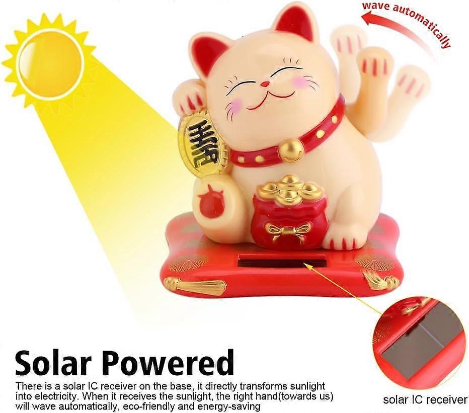 Lucky Waving Cat,Solar Powered Eco-Friendly Lucky Toy,Cute Waving Cat ...