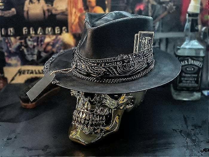 Mens Cowboy Hat Punk Style Western Cowboy Hat Skull Hat | Fruugo UK