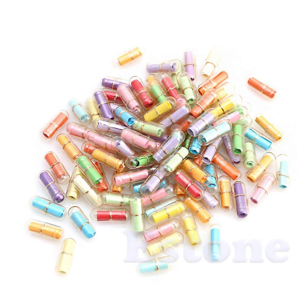 100pcs Message in a Bottle Message Capsule Letter Cute Love for Pill ...