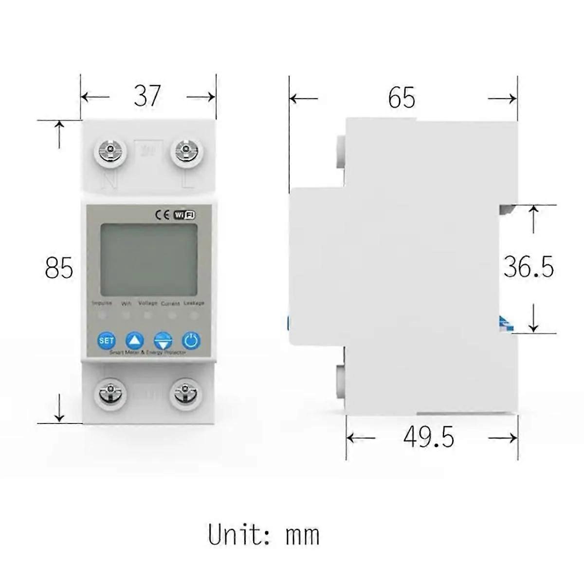Graffiti Metering Circuit Breaker 63A Wifi Smartphone Control Switch ...