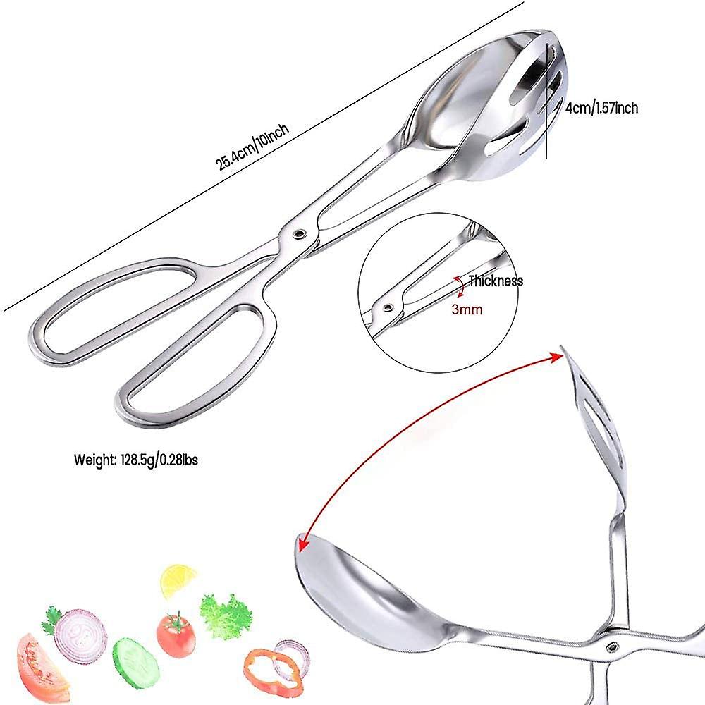 Kitchen Tongs, Double-sided Hollow Clip Stainless Steel Bbq Tongs ...