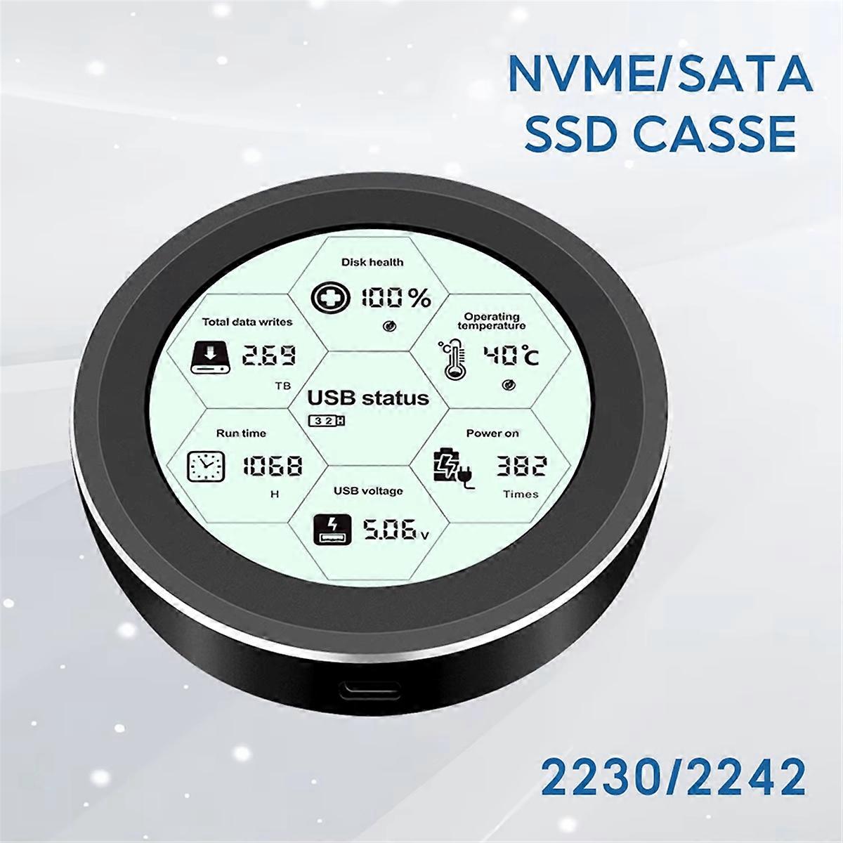 2230 2242 M.2 NVMe SSD Enclosure USB 3.2 10Gbps PCIe SSD Case M.2 NVME ...