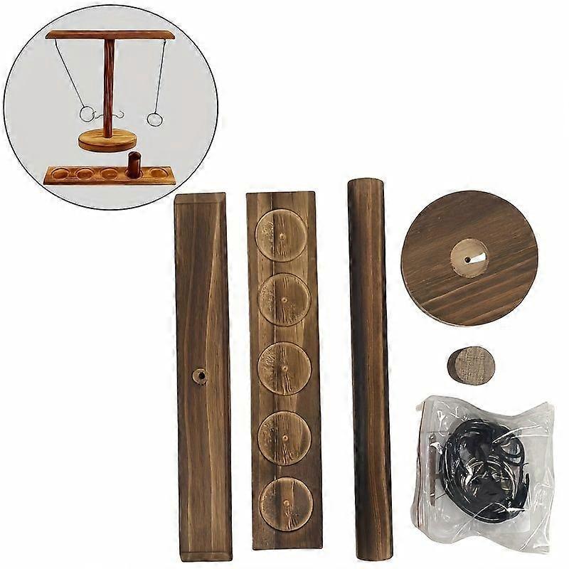 Easy Assembly Ultimate Wooden Ring Toss Game Set - Perfect for Indoor ...