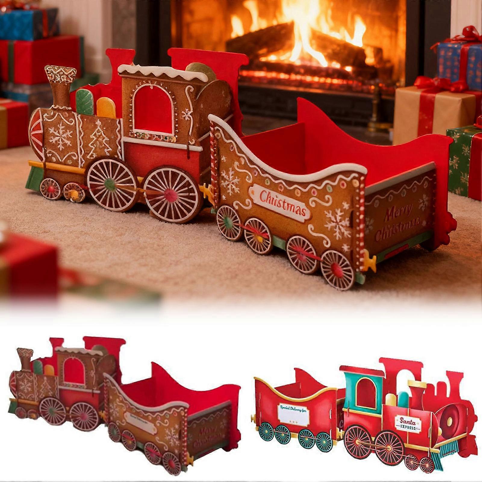 Holiday Candies Holder Presents Boxes Trains Shape Candies Present Box ...