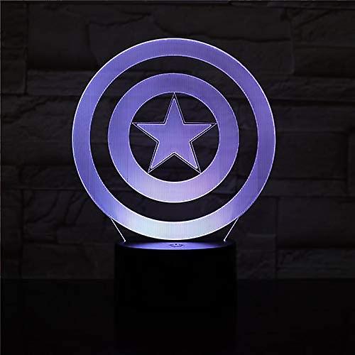 Comic Shield Captain America Black Falcon LED Lamp Color Changing USB ...