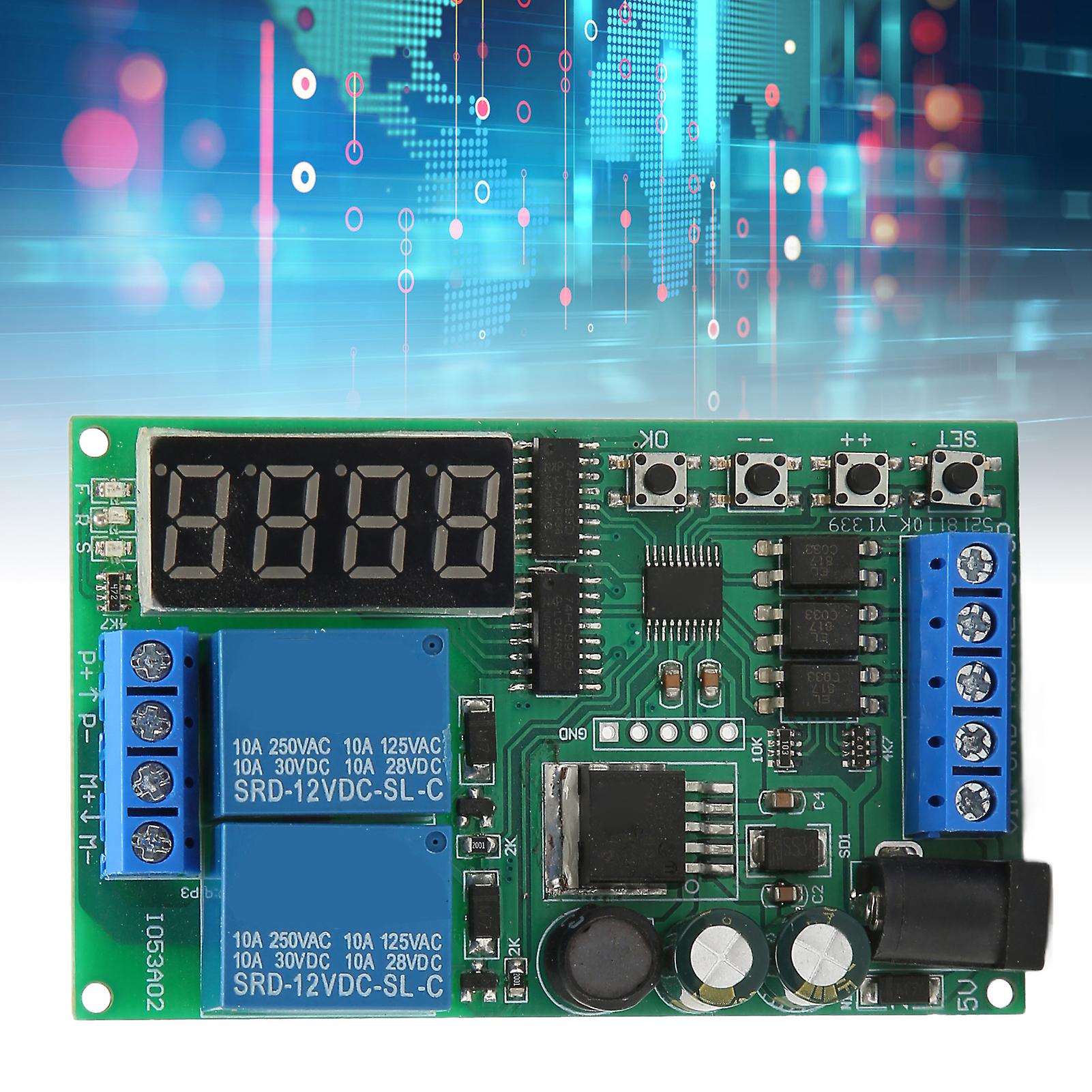 Forward Reverse Motor Control Board Dual Power Supply 3 Indicators Delay Time Cycles Motor ...