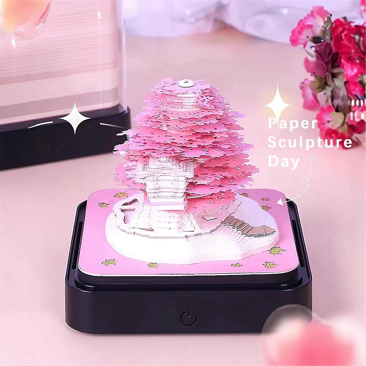 3d Art Calendar Memo Pad 2024, Timepiece Calendar Sakura Tree Rip Paper ...
