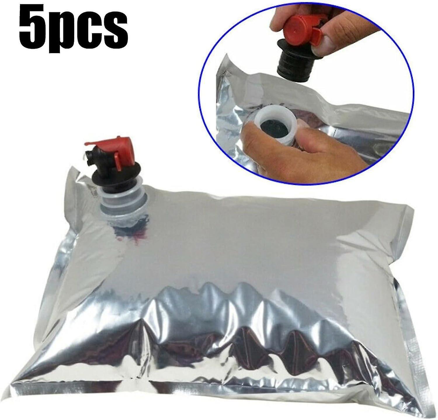 5 Pack 5L Bag-In-Box Wine Handbags with Tap - Replacement Bags for Wine ...