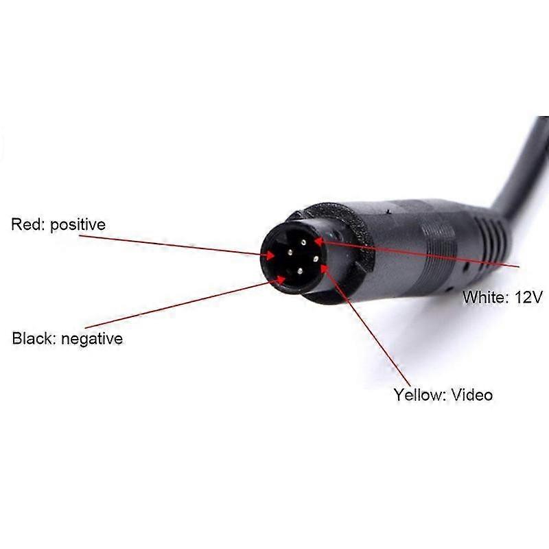 1pc Car Reverse Backup Camera 4-pin Male To Female Connector Rca Cvbs ...