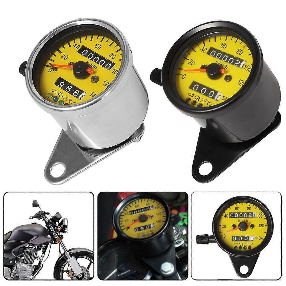 Retro Motorcycle LED Backlight Dual Odometer 0-140KM/H Speedometer ...
