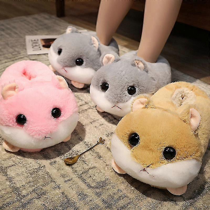 Rabbit/hamster/dog Shaped Plush Slippers Creative Wrapping Fuzzy Warm ...