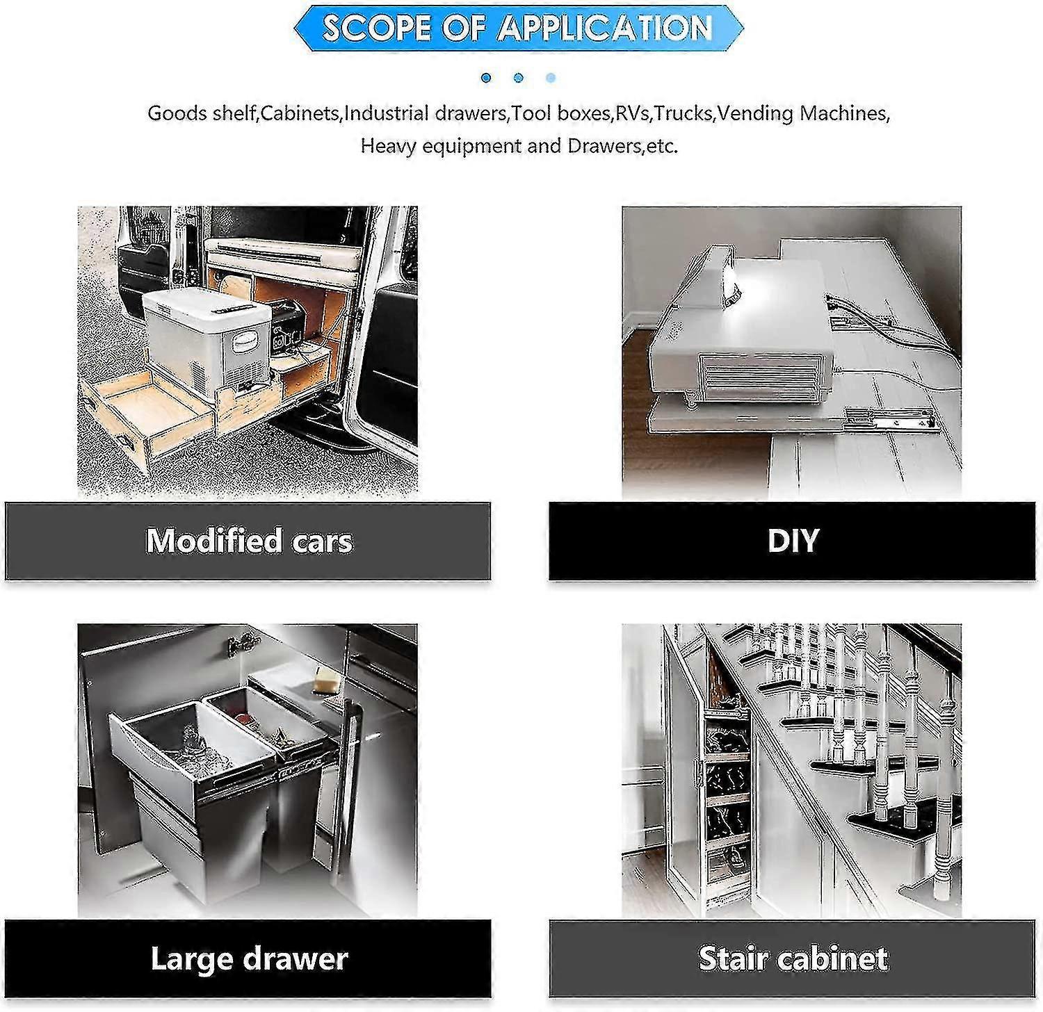 Heavy Duty Drawer Runners Long Draw Rails Full Extension Side Mount ...