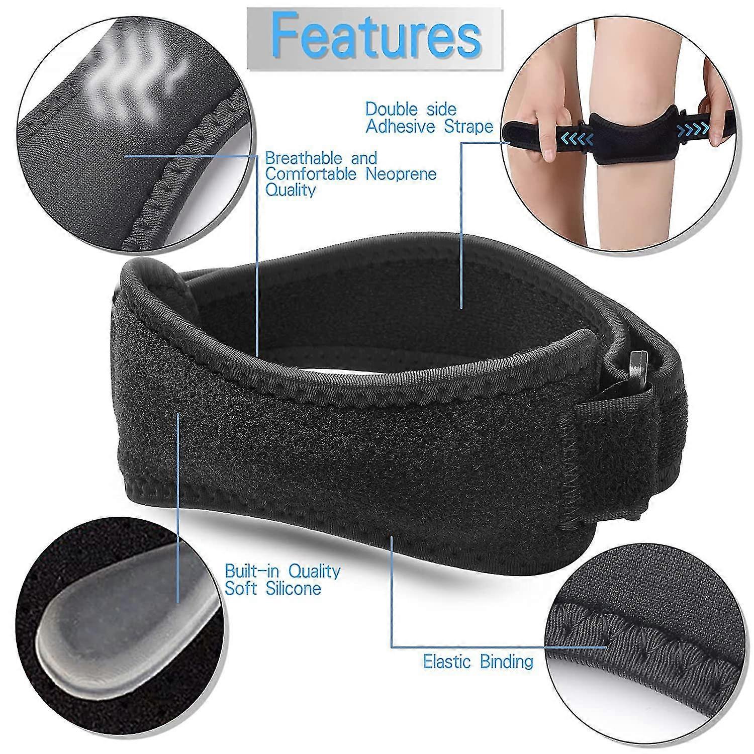 Patella Tendon Knee Strap, Knee Pain Relief for Torn Meniscus ACL MCL ...