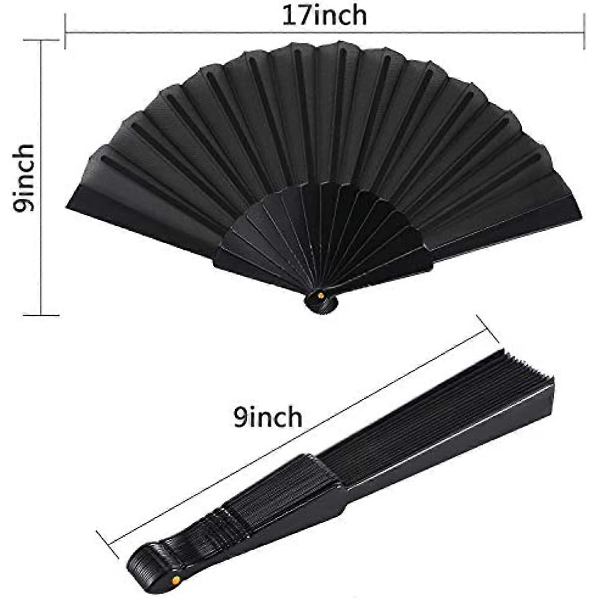 4 Pieces Handheld Folding Fan Chinese Fan Oriental Cloth Fabric Fan for ...