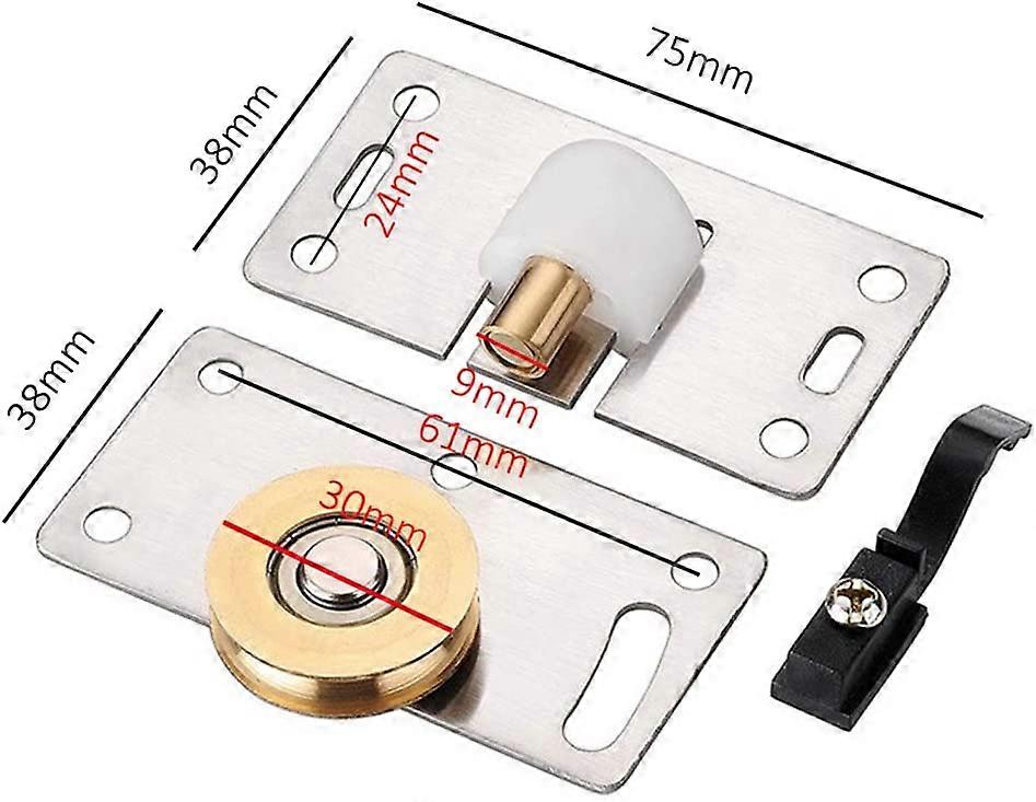 2 Pairs Sliding Door Roller Cupboard Sliding Pulley Door, Pulley ...