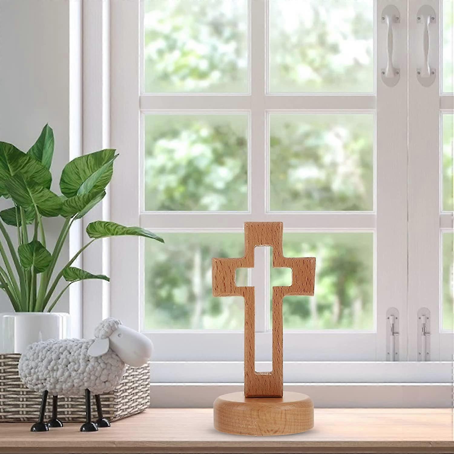 Wood Standing Cross Wood Standing Cross Decor Wood Religious Table ...
