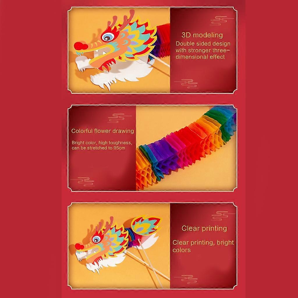 DIY Dragon Dance Puppet Kits Chinese Paper Dragon Toy Chines New Year ...