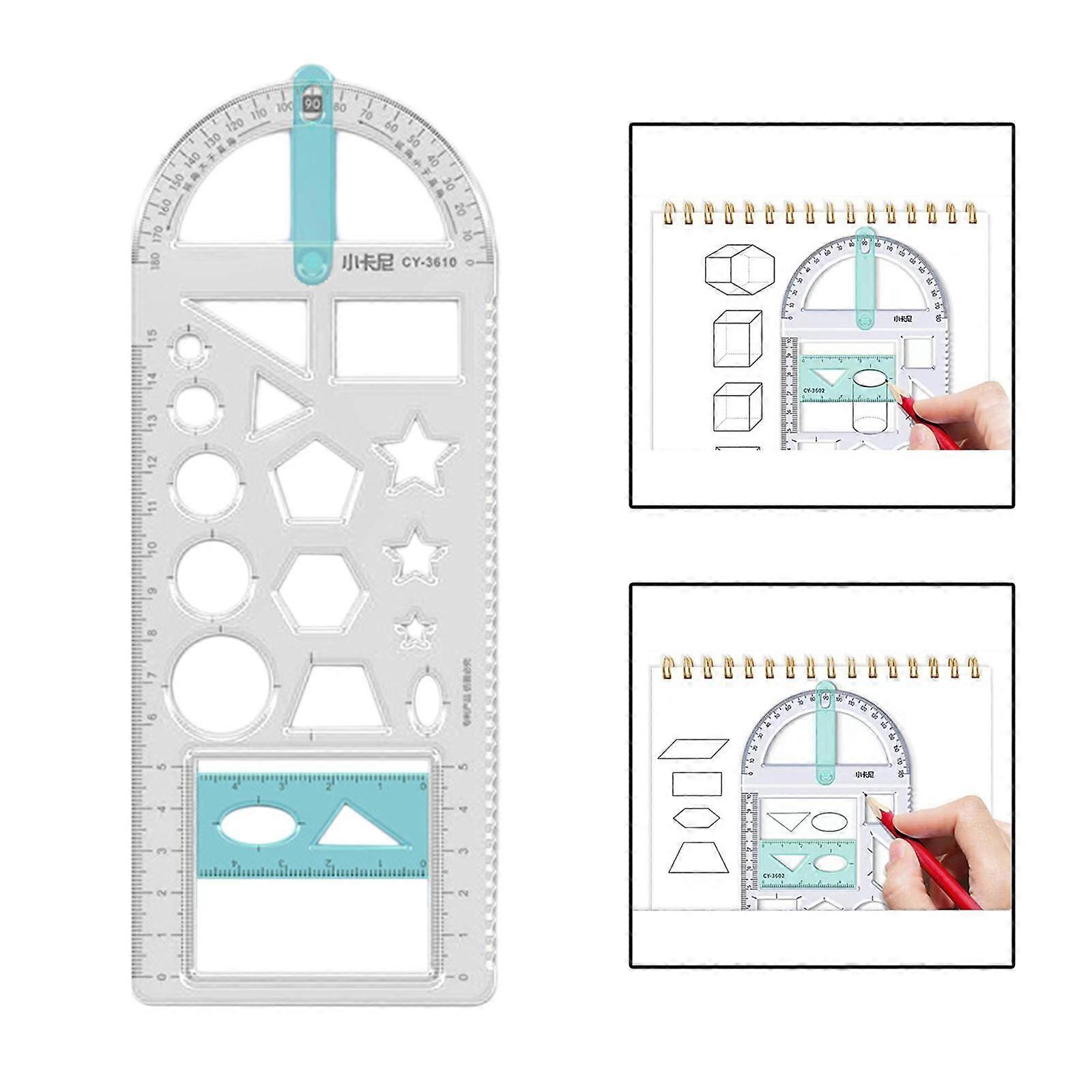 Multifunctional Geometric Ruler Drawing Template Mathematics Clear ...
