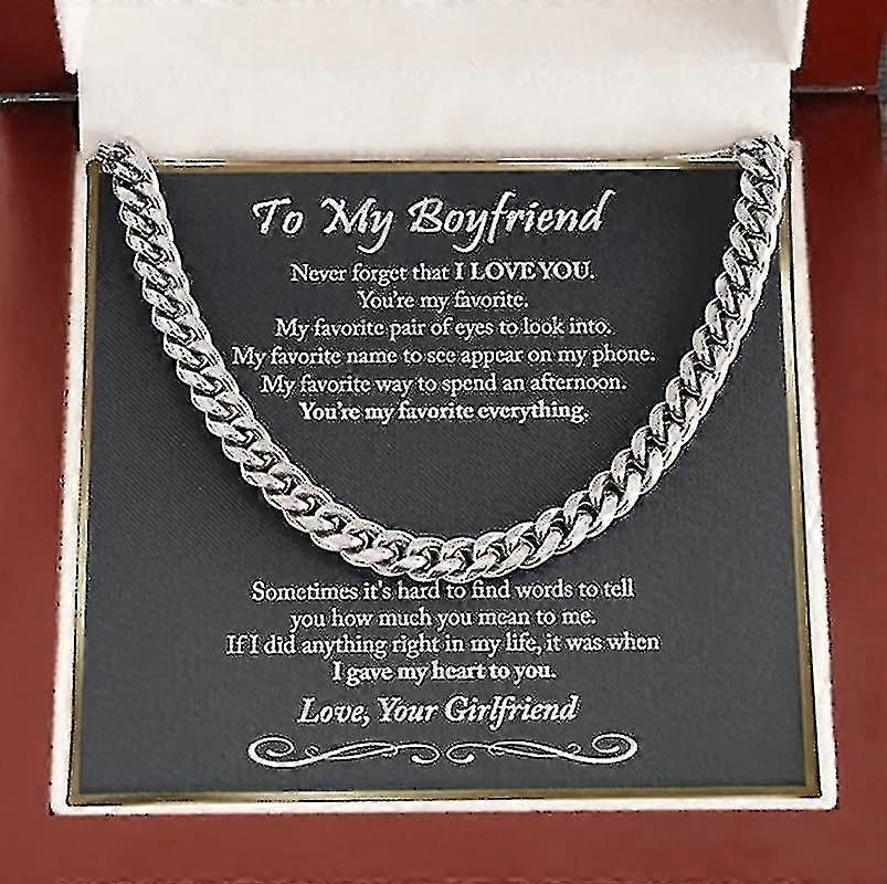 To My Man Husband Boyfriend Stainless Steel Cuban Chain Necklace For ...