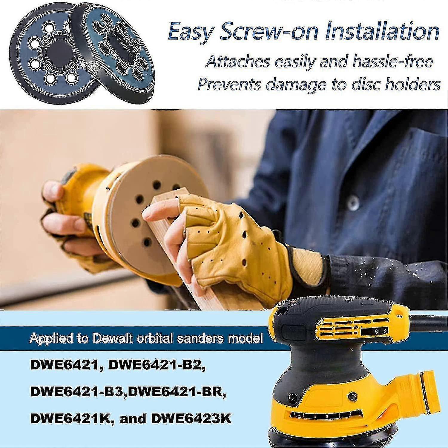 2 Packs For Dewalt Dwe64233 & N329079 Orbital Sander Replacement Pad, 5 ...