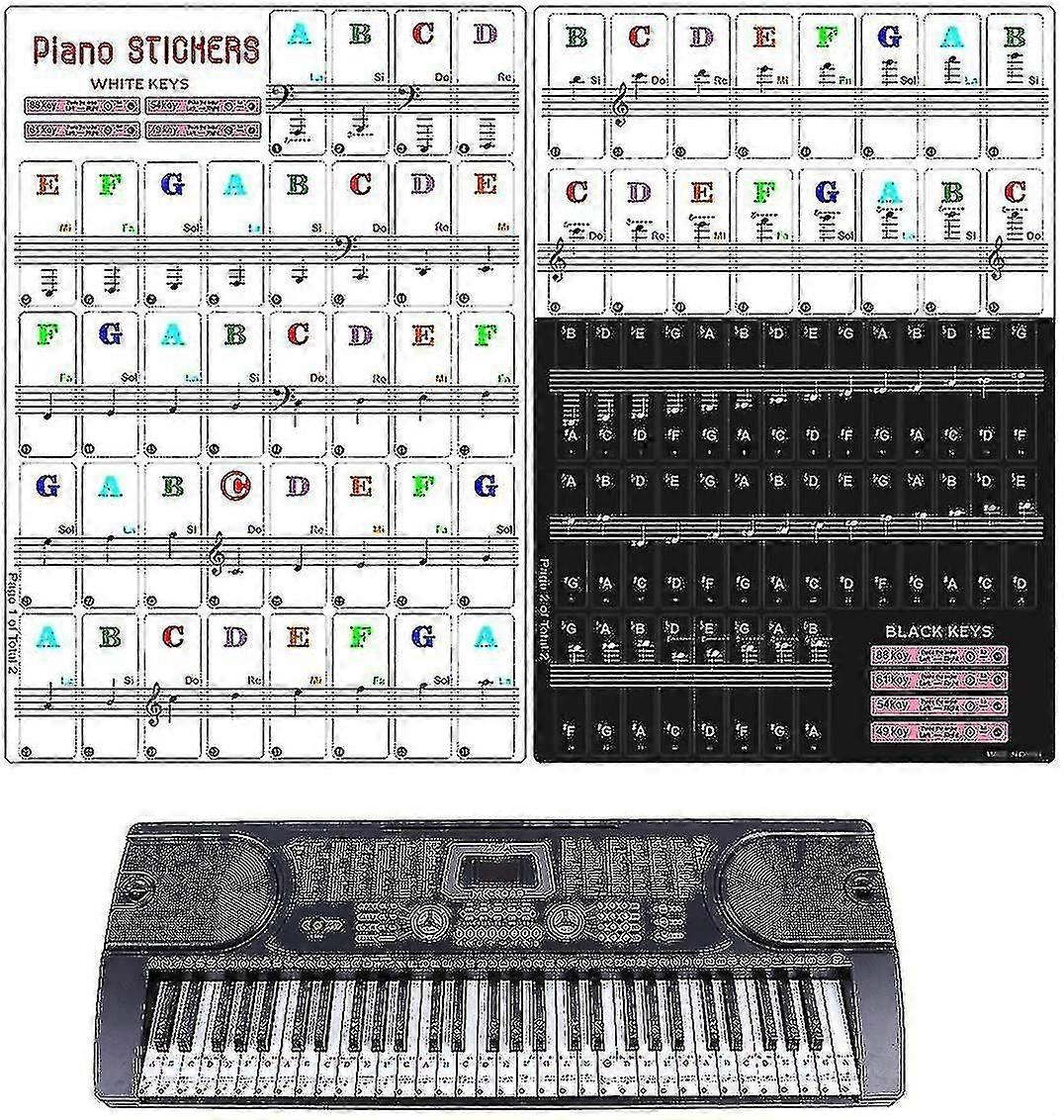 Detachable Piano Keyboard Sticker, 49/61/54/88 Key Music Keyboard ...