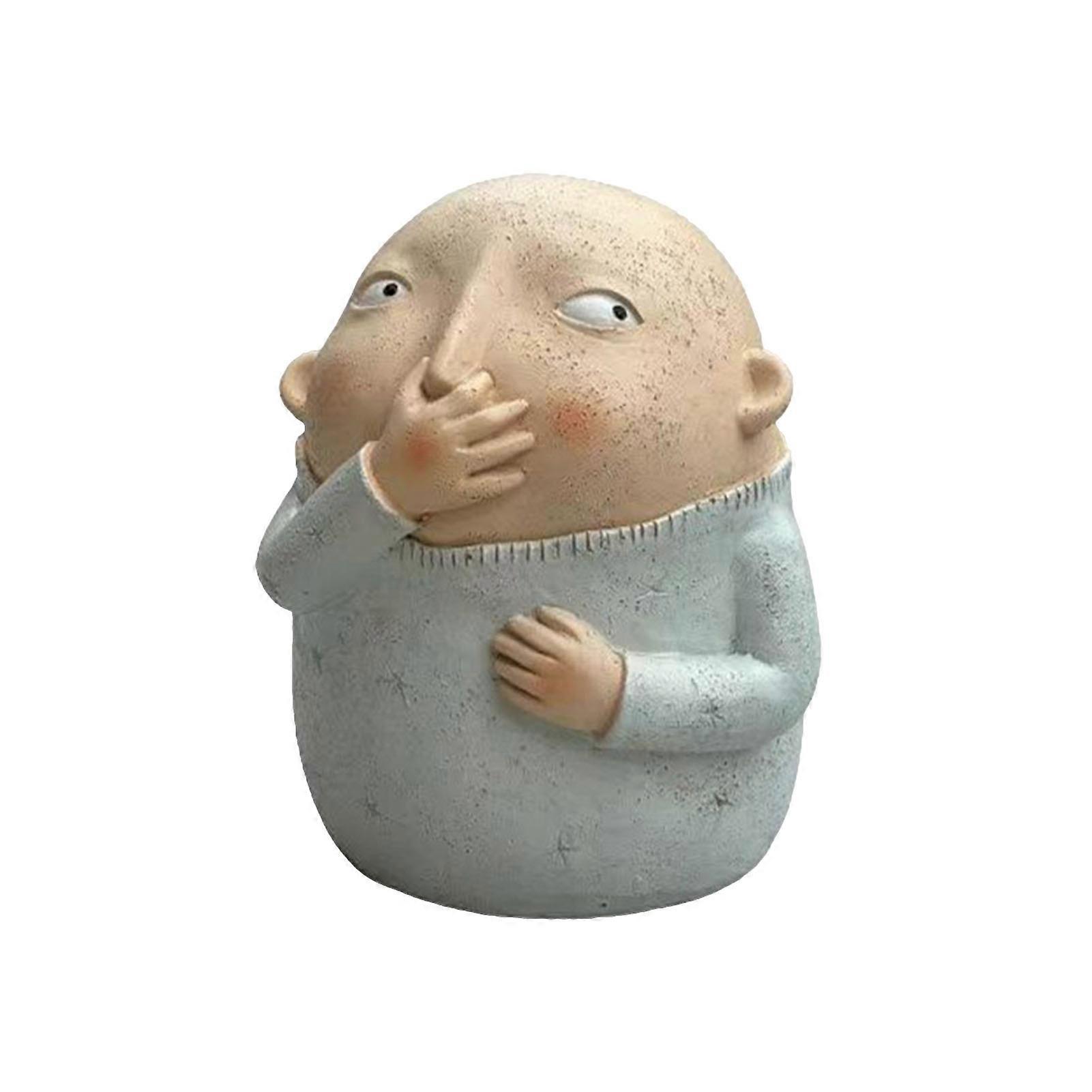 Kids Holding Nose Bathroom Figurine Boys Girls Pinching Nose Resin ...