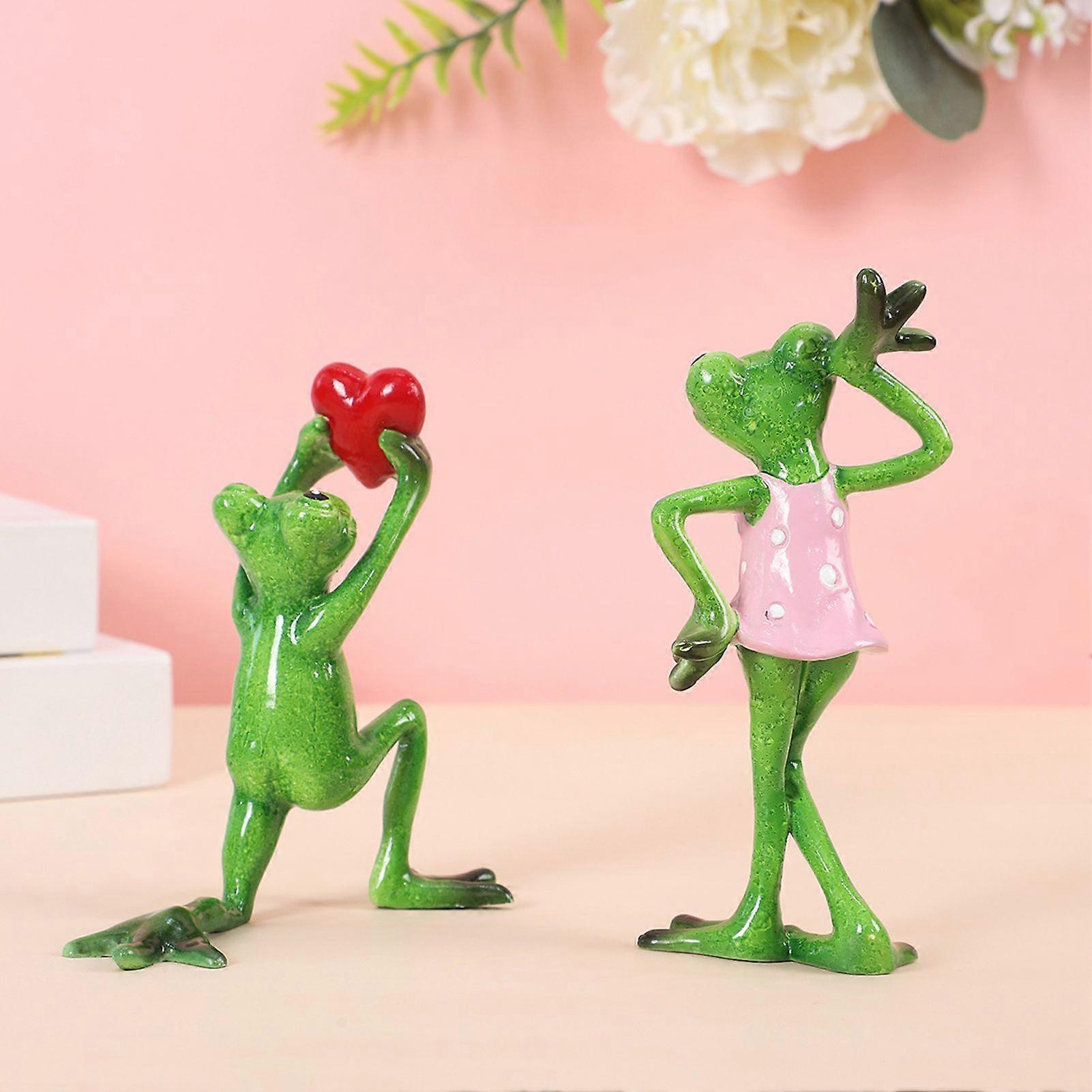 Miniature Frog Figurine Resin Frog Sculpture Statue Funny Craft Home ...