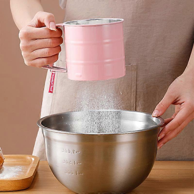 Stainless Steel Flour Sieve Handheld Semiautomatic Flour Sieve Hand ...