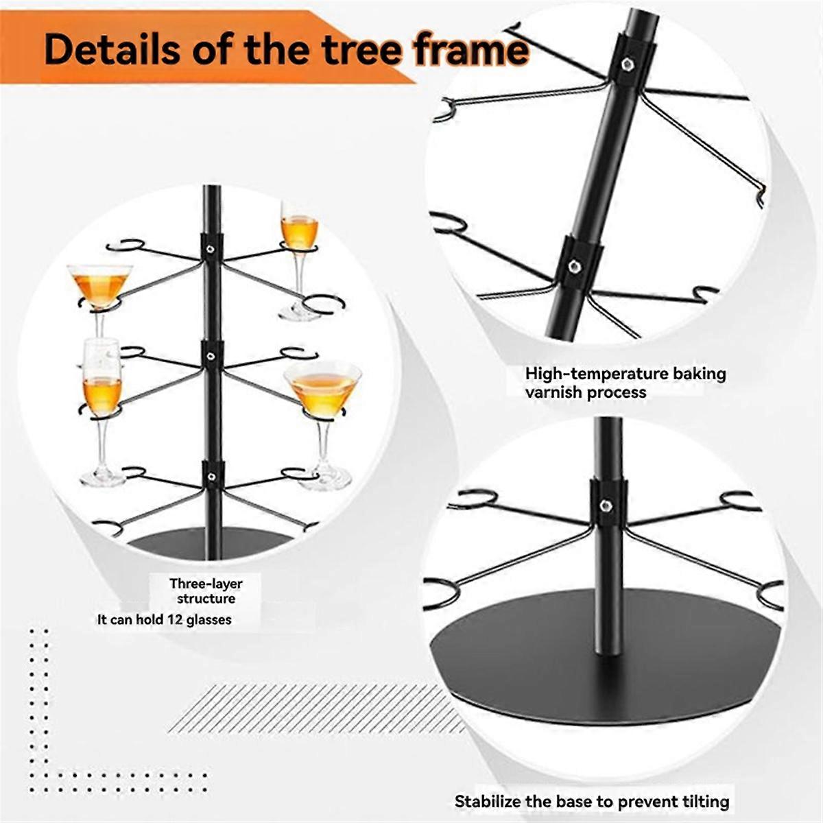 Cocktail Tree Stand, Wine Glass Flight Tasting Display for Drinks, 3 ...