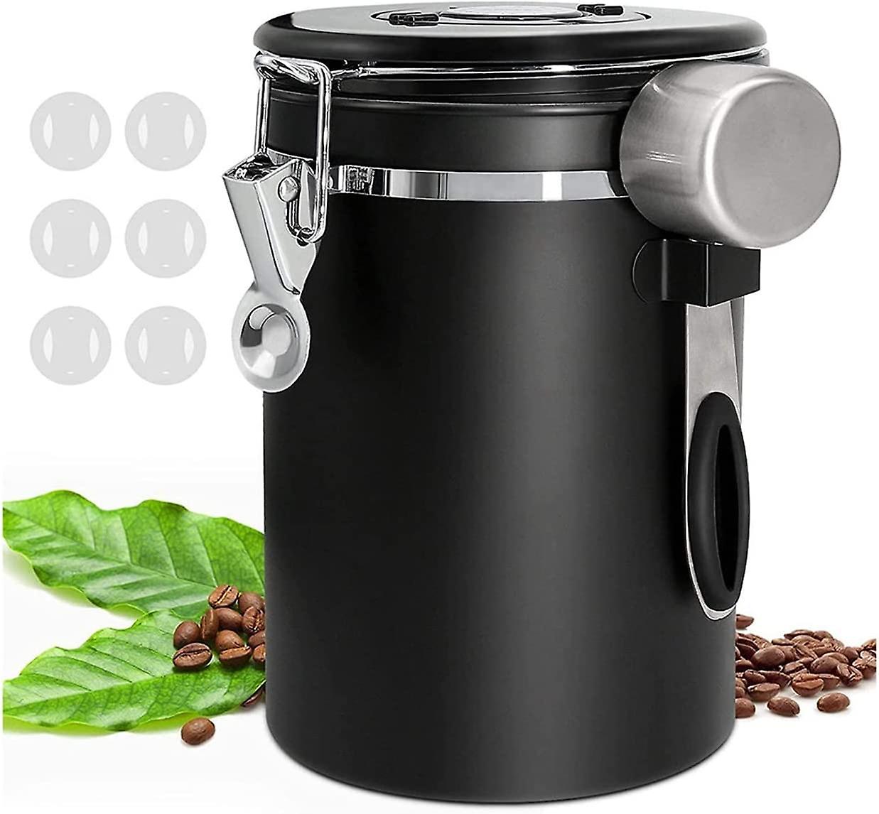 Coffee Canister, 1.8L Coffee Storage Container, One Way Co2 Valve with ...