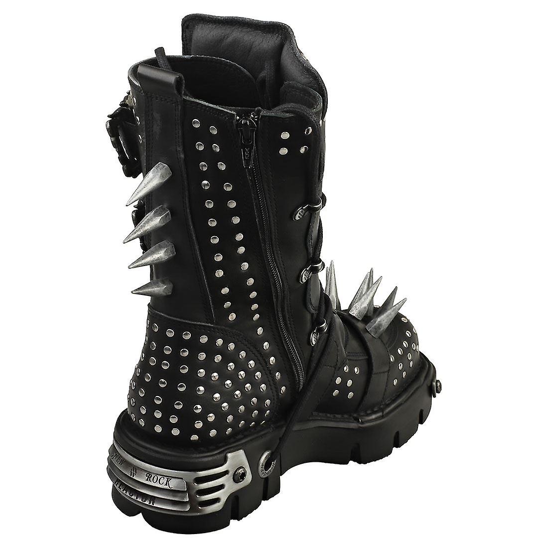 New Rock Boot Metallic M-1535-s1 Unisex Platform Boots in Black Silver ...